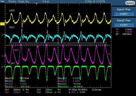 Bq25622evm Abnormal Waveform On Vsys With Bq25622 Evm As Cv Mode Power Management Forum