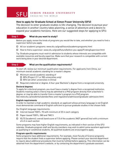 Simon Fraser University Gpa Requirements