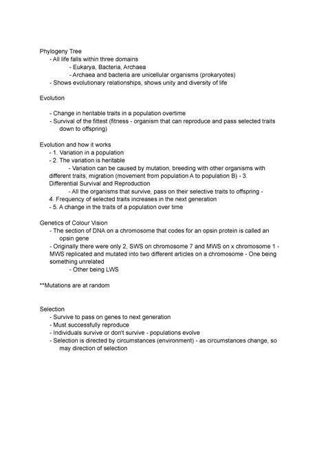 Biol Class Lecture Notes Phylogeny Tree All Life Falls Within Three Domains