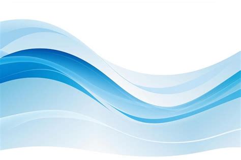 Blue Line Curve Water Wave Abstract Background In Flat Vector