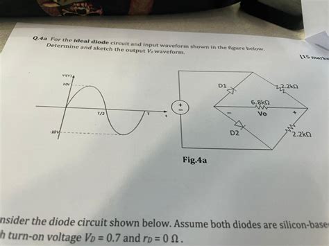 Solved Q4a For The Ideal Diode Circuit And Input Waveform