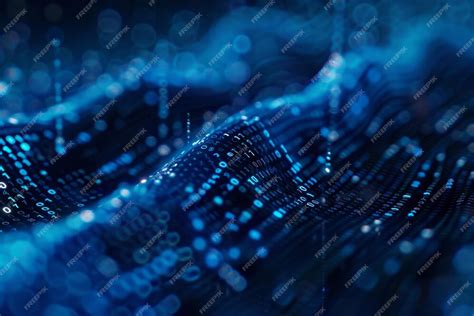 premium photo digital data stream of blue numbers and code flowing in