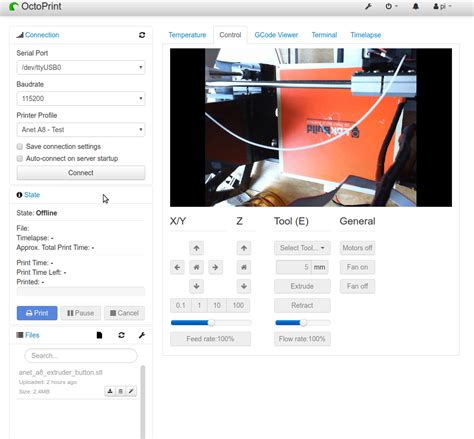 setup octoprint for the anet a8 with a raspberry pi