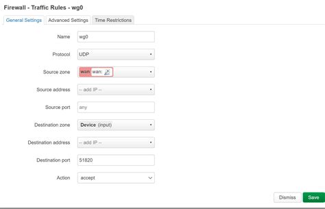 firewall configuration for wireguard vpn network and wireless