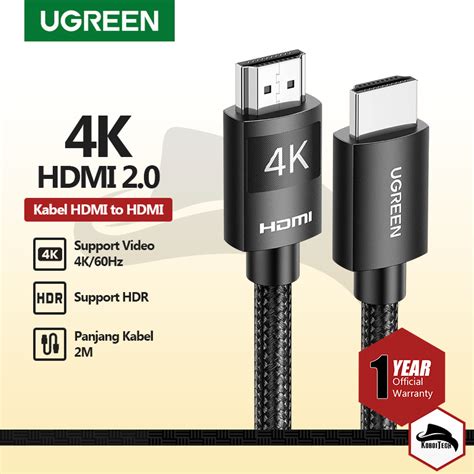 Koboitech Ugreen 40101 Hdmi Male To Hadmi Male Cable 4k Ultra Hd Smart Tv Hdr Shopee Malaysia