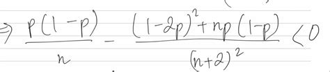 solved ⇒np 1−p − n 2 2 1−2p 2 np 1−p