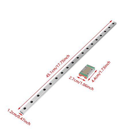 Mini Linear Linear Guides 450mm Rail Guide Rail With Mgn12h Slider 12mm Linear Guide Rail For
