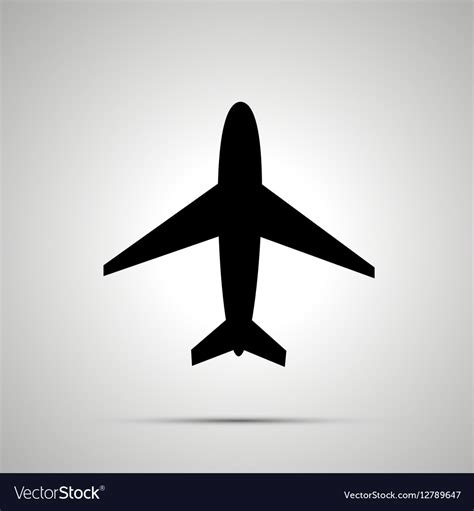 Plane Simple Black Icon Royalty Free Vector Image