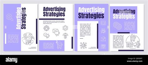 Advertising Strategies On Social Media Purple Brochure Template Stock