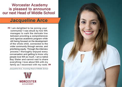 Worcester Academy We Are Excited To Announce Jacqueline Arce As The