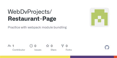 Github Webdvprojectsrestaurant Page Practice With Webpack Module