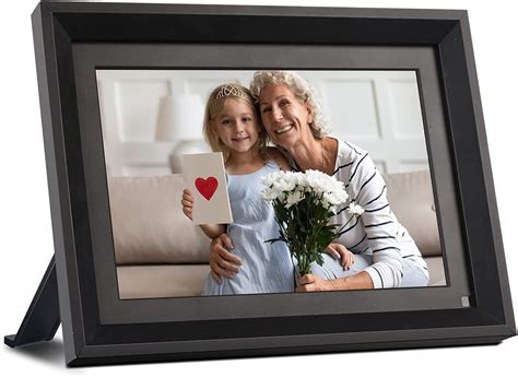 Digital Picture Frame Wifi 10 1 Inch Wood Electronic Photo Frame Motion Sensor Hd Ips Touch