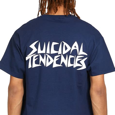 Suicidal Tendencies Brick Logo Bandana T Shirt Navy Blue Hhv