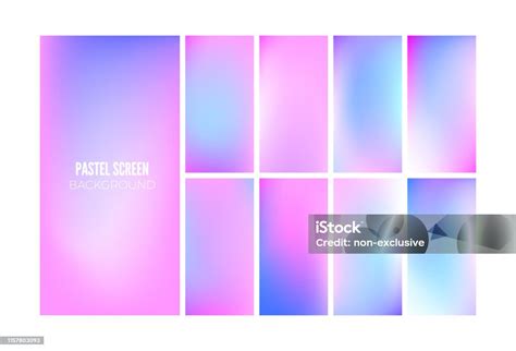 홀로그램 색상의 부드러운 그라데이션 배경입니다 모바일 앱에 대한 배경 화면 디자인 벡터 일러스트레이션 0명에 대한 스톡 벡터 아트 및 기타 이미지 Istock