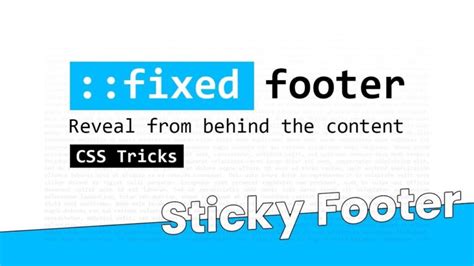 How To Use CSS For Designing A Fixed Footer Datatas