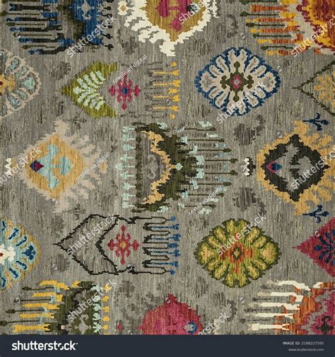 Ajrakh Pattern Block Print Pattern Batik Stock Illustration 2188227595