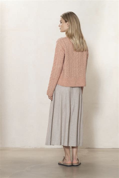 Daimi Cable Knit Deep Rose Blue Sportswear