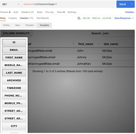 use from within postman as visualizer · github