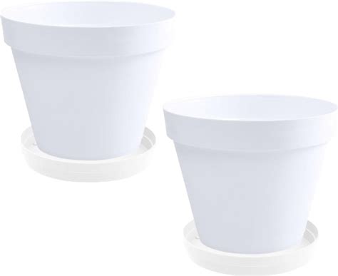 Eda Set Van 2x Bloempotten Toscane Wit D30cm Plantenpotten Set Bloempot Wij Helpen Je Kiezen