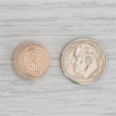 Antique Simons Bros Size 7 Thimble 14k Yellow Gold Engraved Sewing