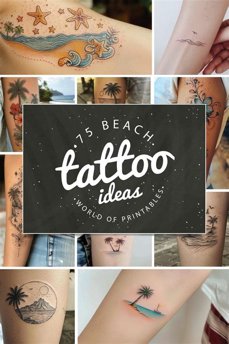 Beach Tattoo Designs 75 Printable Designs And Ideas Strand Tattoo