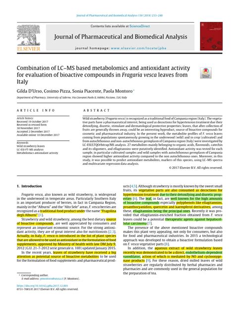 Example 4 Pdf Metabolomics Principal Component Analysis