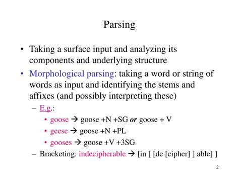 Ppt Morphological Parsing Powerpoint Presentation Free Download Id