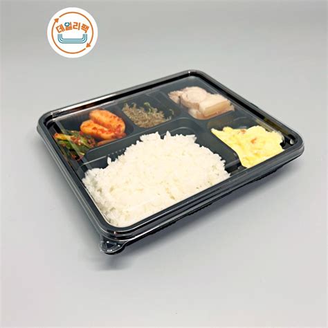 일회용 도시락 Gp 15 5a 5칸 흑색 400세트 일회용포장용기 데일리팩 D12pack