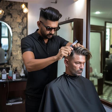 Premium Photo Male Hair Stylist From Mumbai In A Black Shirt Medium