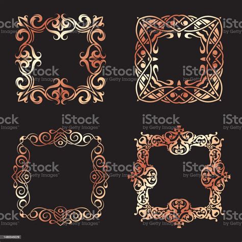 Collection Of Decorative Square Frames Stock Illustration Download Image Now Elegance Gold