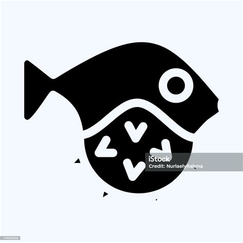 아이콘 복어 물고기 해산물 기호에 적합합니다 글리프 스타일 편집 가능한 간단한 디자인 디자인 템플릿 벡터 간단한 그림 게에 대한