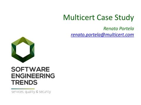 Software Engineering Trends Multicert Cmmi Ml3 Iso 27001 Continuous Improvement With Tools Pdf