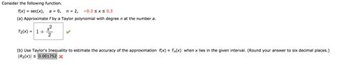 Solved Consider The Following Function F X Sec X A 0 N