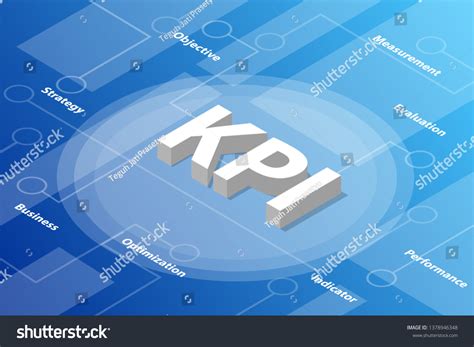 Kpi Key Performance Indicator Isometric D Stock Vector Royalty Free Shutterstock