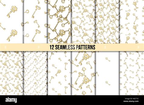 Seamless Keys Pattern Set Stock Vector Image And Art Alamy