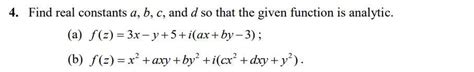 Solved Find Real Constants A B C And D So That The Given Chegg