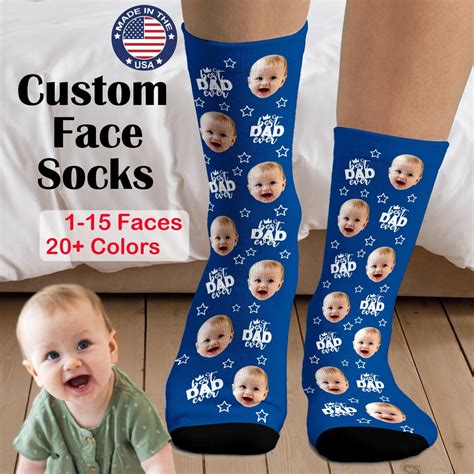 Personalized Face Socks Custom Photo Socks Fathers Day T Etsy