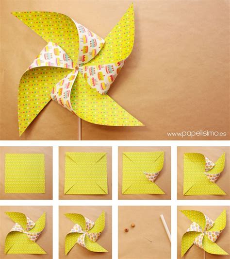 Como Hacer Molinillos De Papel Que Gira Diy Paper Pinwheels