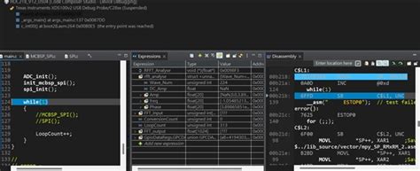 tms320f28335 debug後出現break at address 0x3ff9fa with no debug
