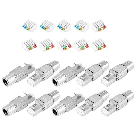 Rj45 Cat7 Connectors Tool Free Reusable Shielded Ethernet Termination Plugs Internet Plug Fast