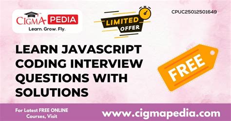 Learn Javascript Coding Interview Questions With Solutions Free Udemy Course Cigma Pedia