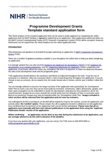 Pdg Template Application Form