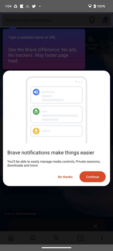 Android 13 Restyle Chromium Enable Notifications Dialog · Issue 25593 · Bravebrave Browser