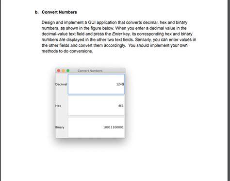 Solved B Convert Numbers Design And Implement A GUI Chegg