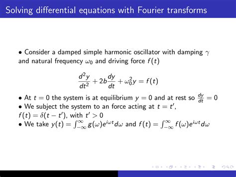 Solution Solving Differential Equations With Fourier Transforms Ucf