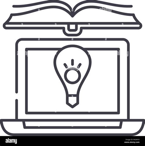Computer Knowledge Line Icon Concept Computer Knowledge Vector Linear