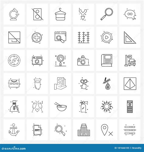 UI Set Of Basic Line Icons Of Search Arrow Disable Arrow Beauty Stock Vector