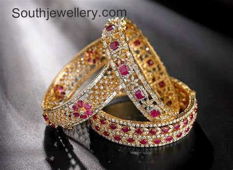 Diamond Ruby Bangles Set ~ Latest Jewellery Designs Ruby Bangles Bangles Ladies Bangles
