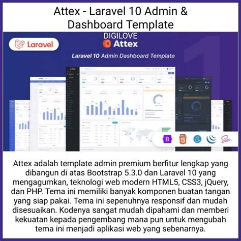 Jual Attex Laravel 10 Admin And Dashboard Template Shopee Indonesia