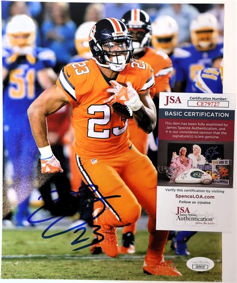 Devontae Booker Autographed Denver Broncos 8x10 Photo Jsa Coa Super
